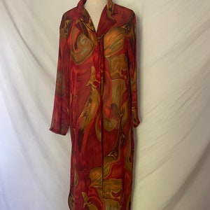 Vintage Sheer Abstract Pattern Maxi Duster - Etsy