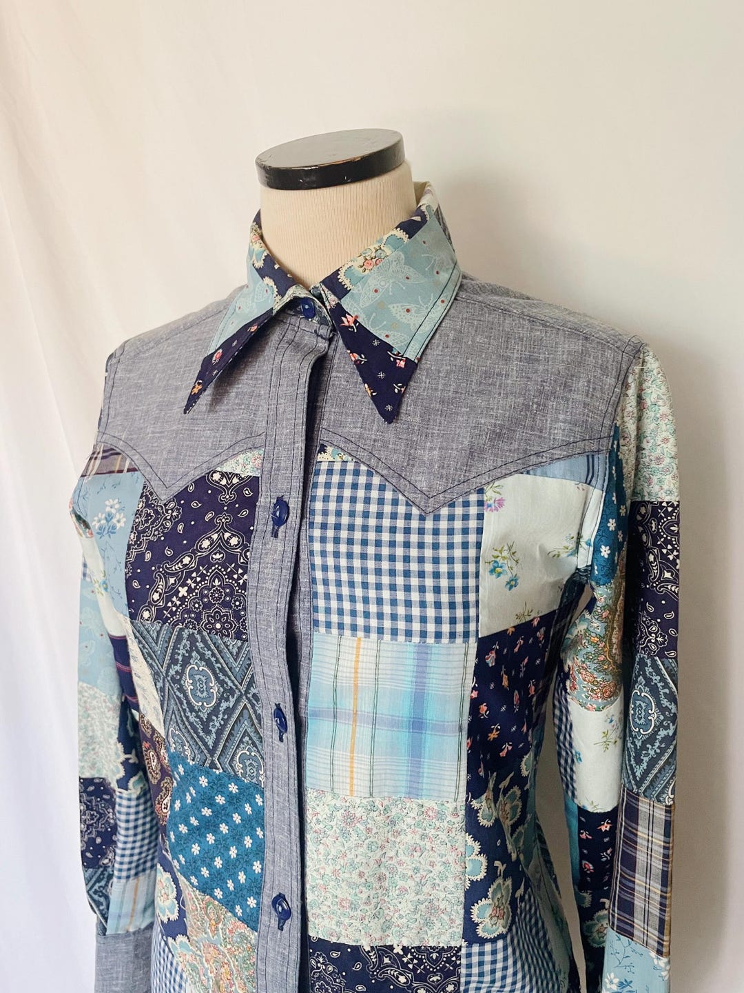 70’s Patchwork Shirt - Etsy