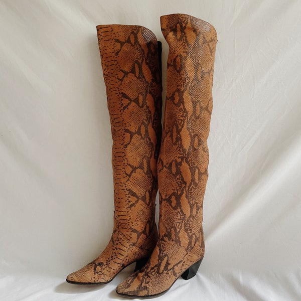 Snake Skin Boots - Etsy