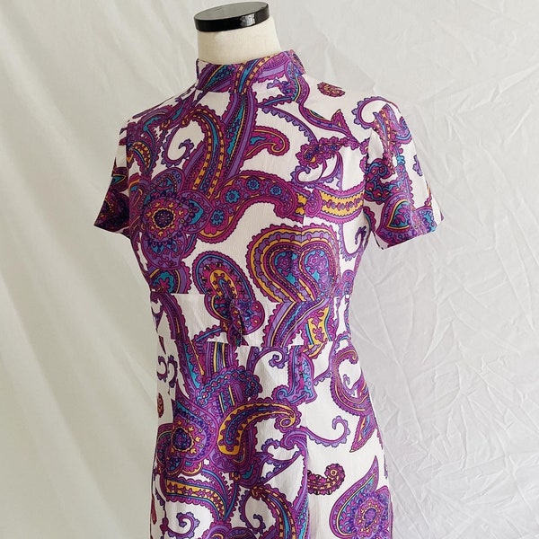 70s Paisley Dress - Etsy