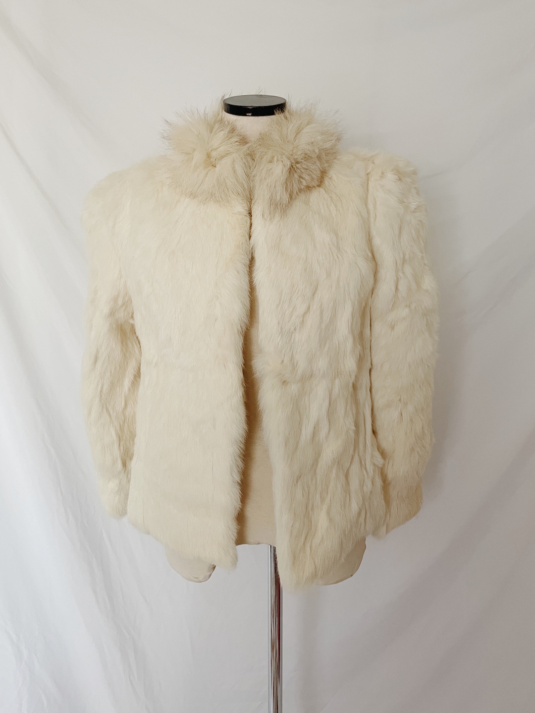 Vintage Cream Rabbit Fur Coat by Ada - Etsy