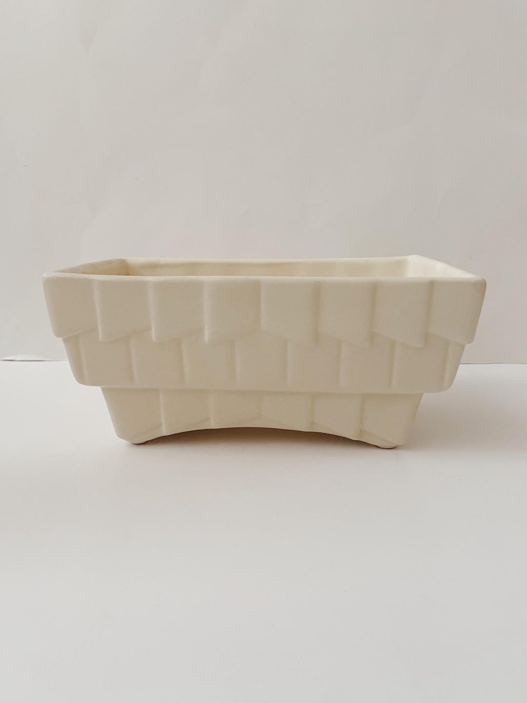 Vintage Cream Ceramic Planter by Cookson - Etsy