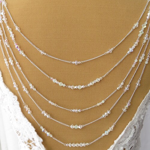 Crystal Back Necklace 5 Rows Back Chains Bridal Back Drape - Etsy