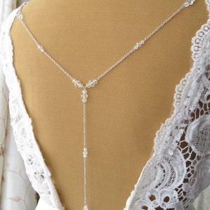 Glass Crystal Back Necklace. Back Chains, Bridal Back Drape Chain for ...