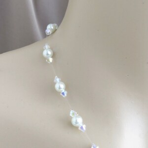 Floating Invisible Transparent Illusion Pearl and Crystal Necklace ...