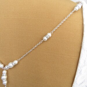 Glass Pearl Back Necklace. Back Chains, Bridal Back Drape Chain for Low ...