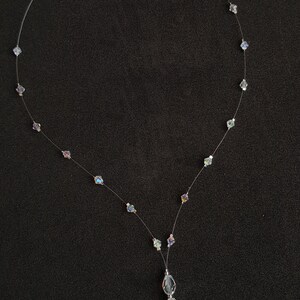Floating Invisible Transparent Illusion AB Crystal Necklace. AB Crystal ...