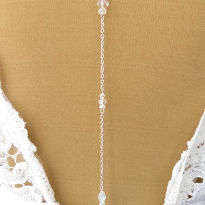 Glass Crystal Back Necklace. Back Chains, Bridal Back Drape Chain for ...