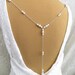 Glass Pearl Back Necklace. Back Chains, Bridal Back Drape Chain for Low ...