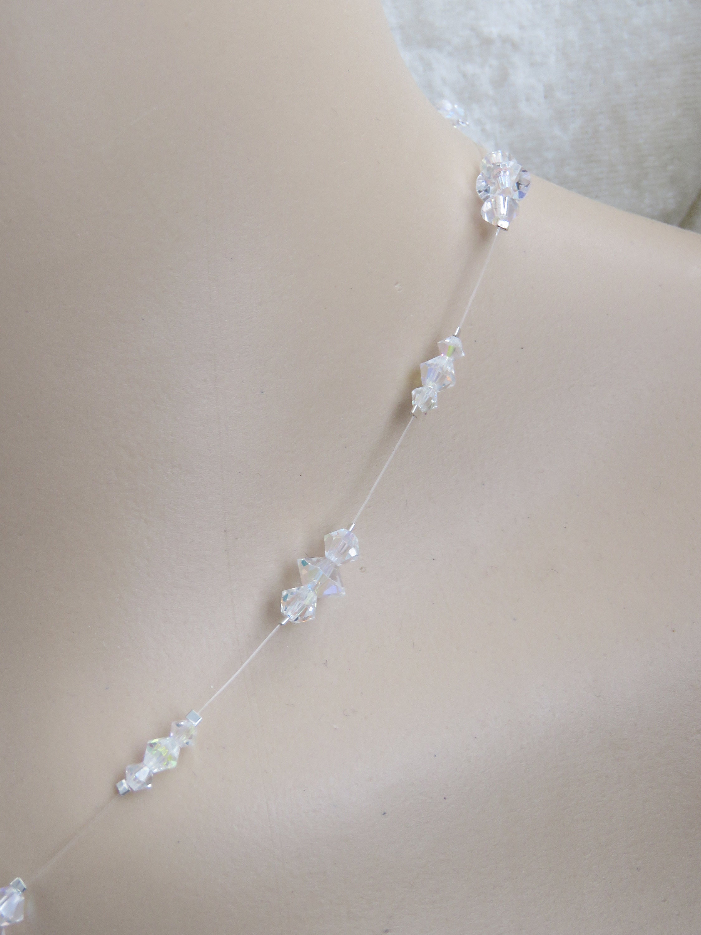 925 Sterling Silver Preciosa AB Glass Crystal Invisible Transparent ...