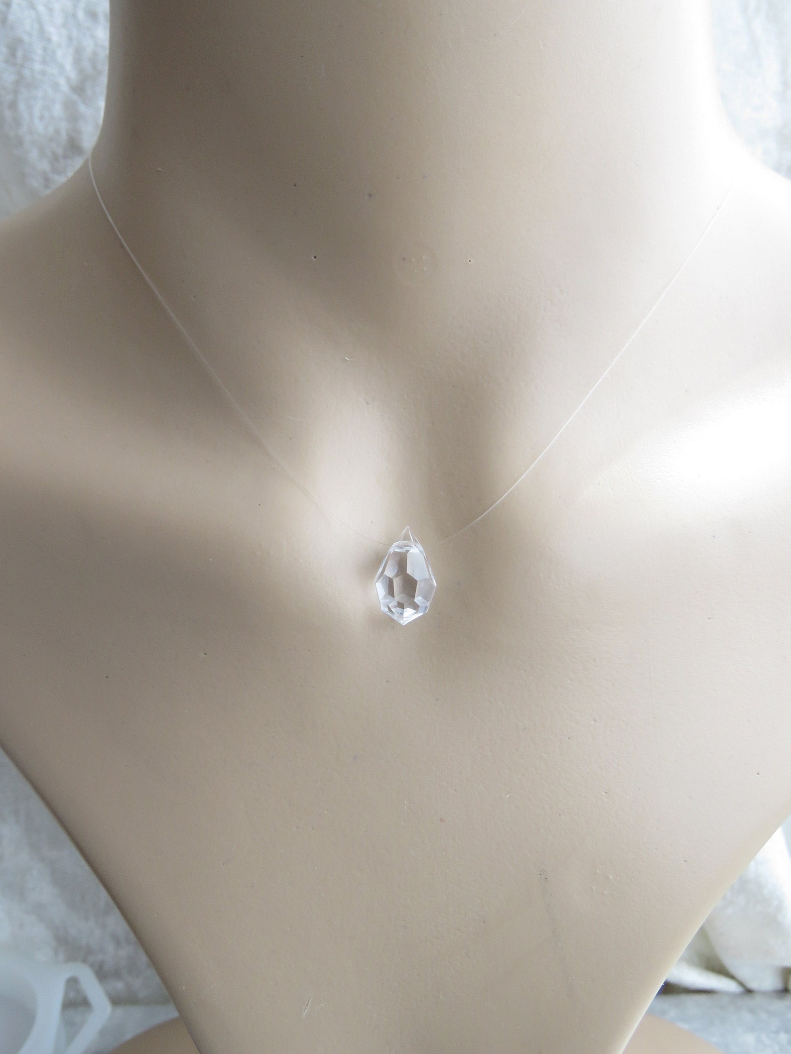 Invisible Transparent Floating Illusion Necklace With A - Etsy