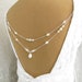 2 Row Pearl & AB Crystal Back Necklace, Pearl and Crystal Silver Plated ...