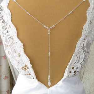 Glass Crystal Back Necklace. Back Chains, Bridal Back Drape Chain for ...