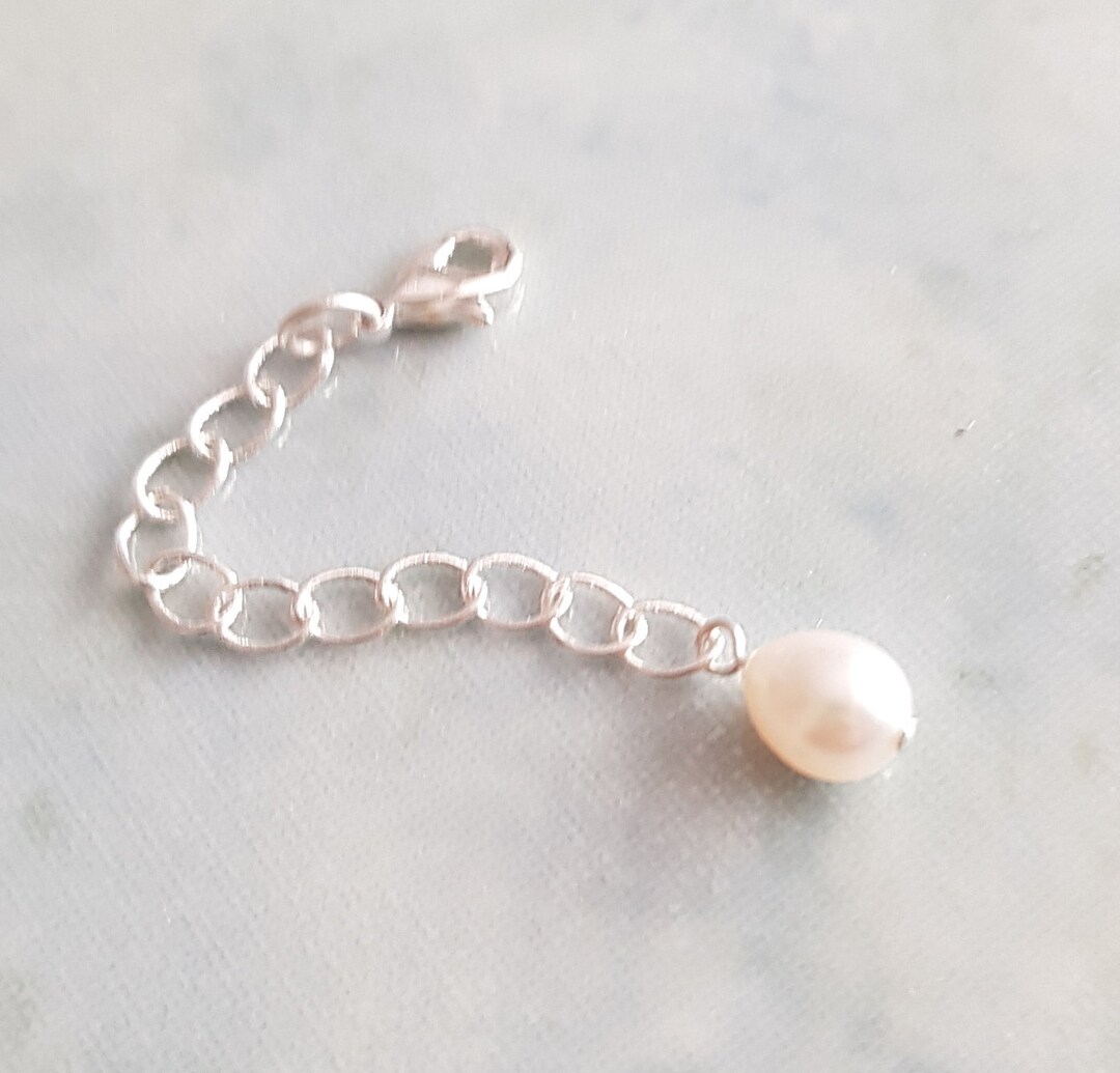 Freshwater Pearl Drop Silver Plated Extension Chain to Extend a ...