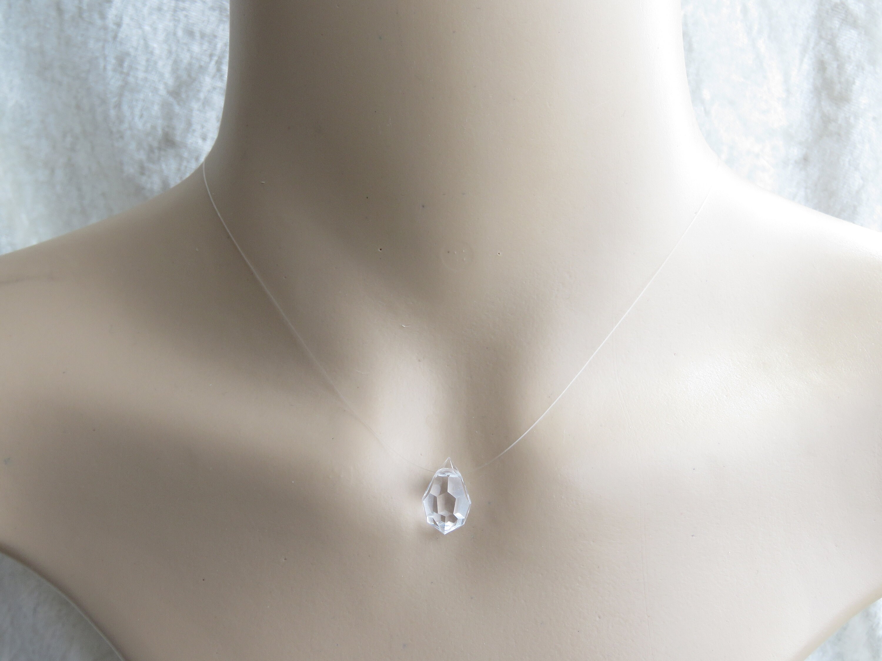 Invisible, Transparent Floating Illusion Necklace With A Preciosa ...