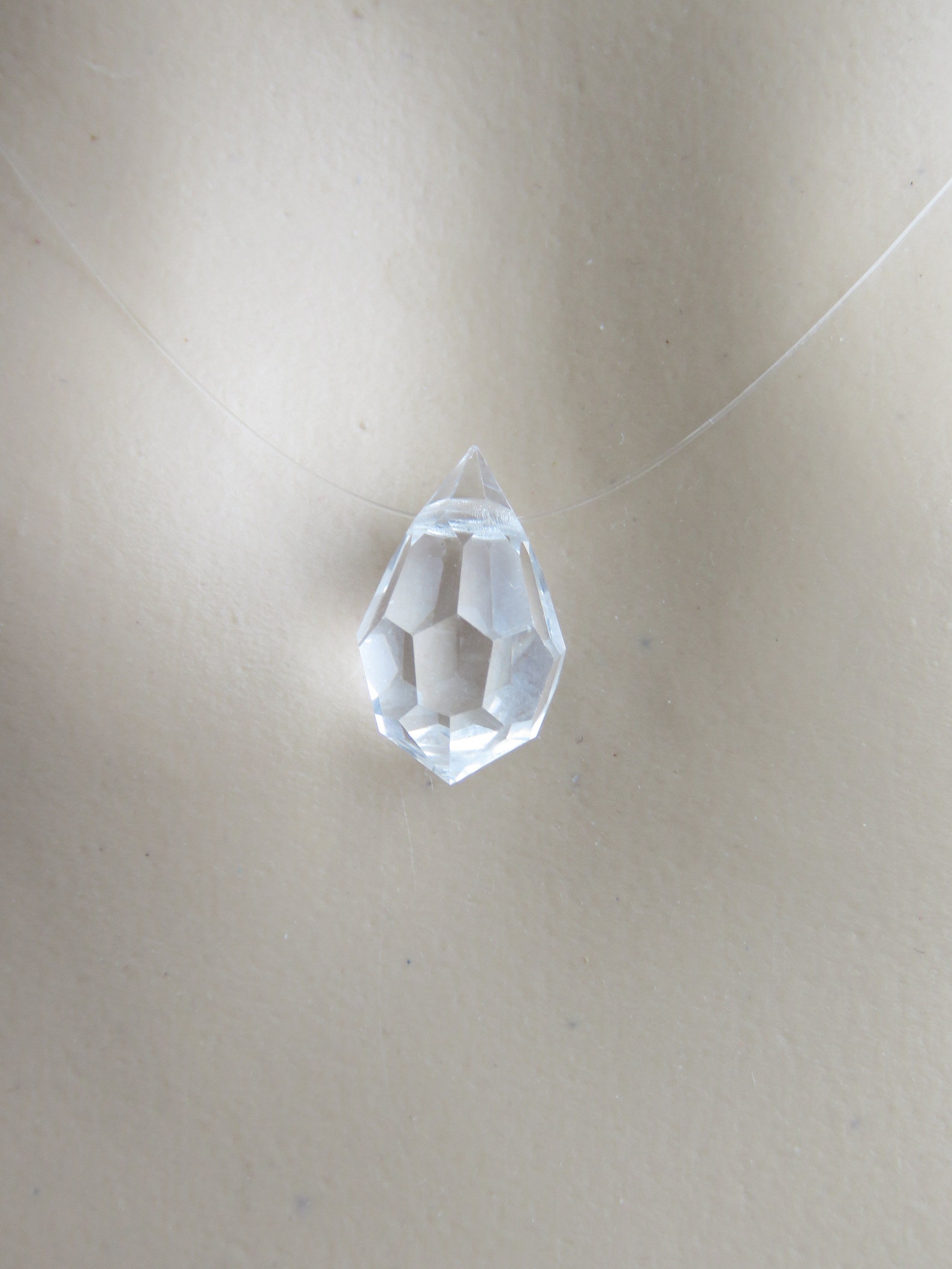 Invisible Transparent Floating Illusion Necklace With A - Etsy