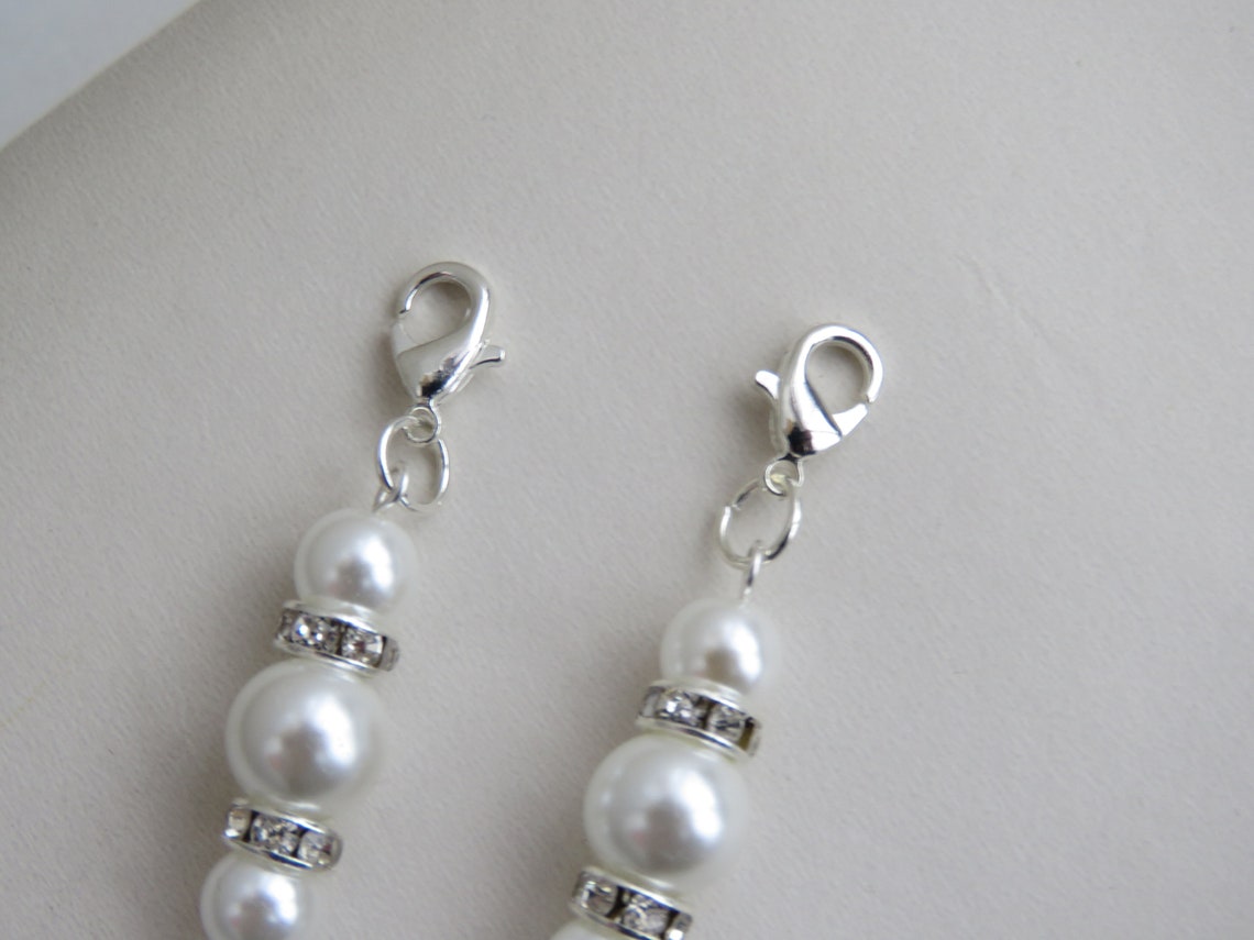 Glass Pearl Back Necklace. Back Chains, Bridal Back Drape Chain for Low ...