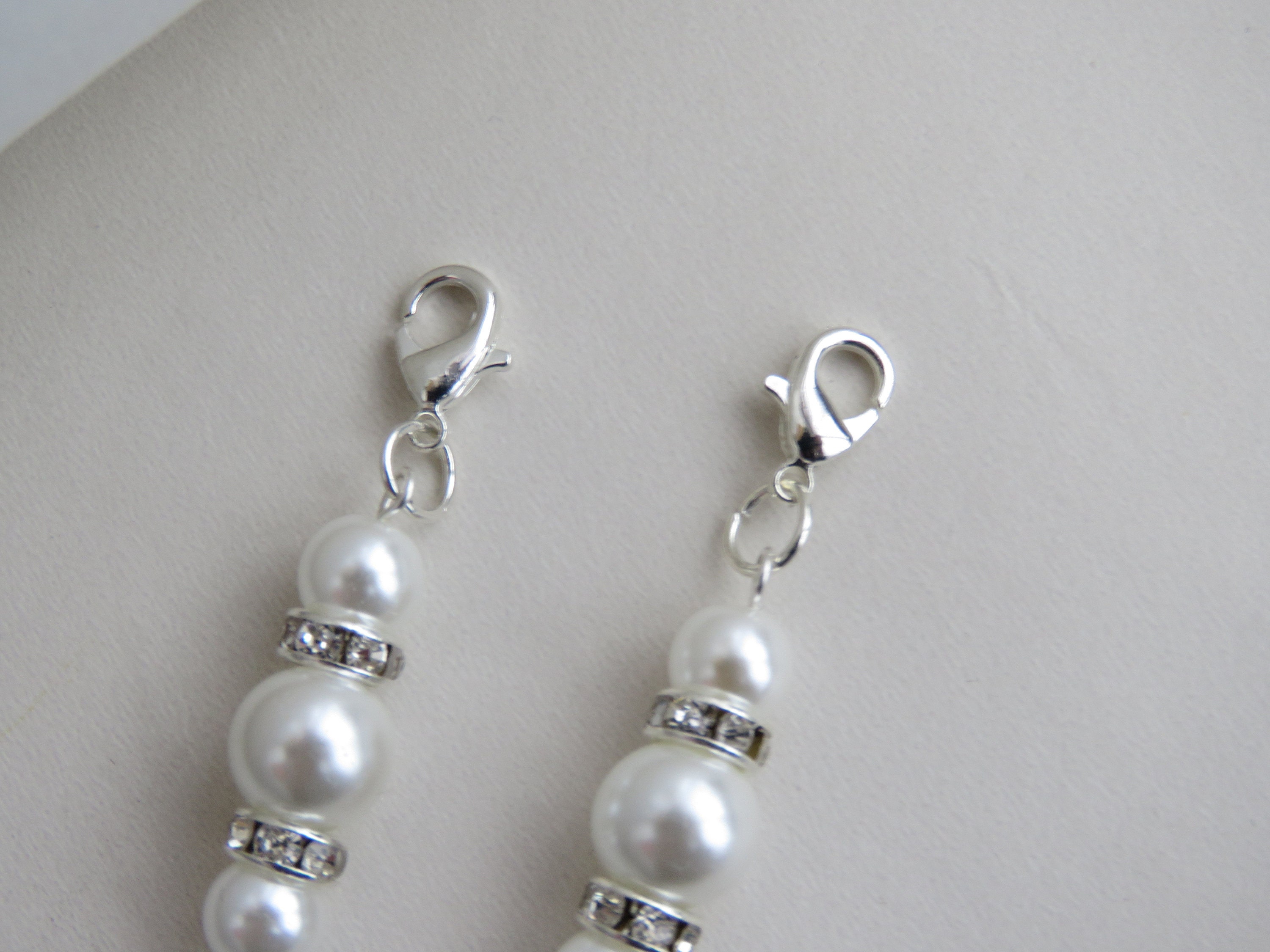 Glass Pearl Back Necklace. Back Chains, Bridal Back Drape Chain for Low ...