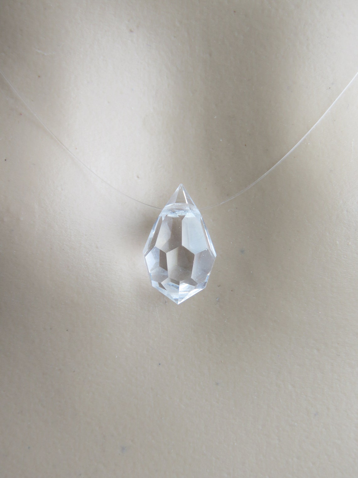 Invisible, Transparent Floating Illusion Necklace With A Preciosa ...