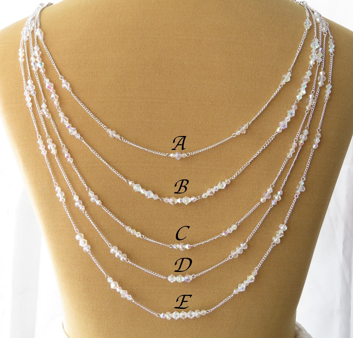 Crystal Back Necklace 5 Rows Back Chains Bridal Back Drape - Etsy
