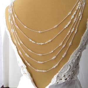 Crystal Back Necklace 5 Rows Back Chains, Bridal Back Drape Chain for ...