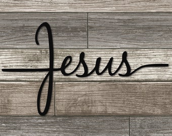 Jesus Script Sign - Etsy