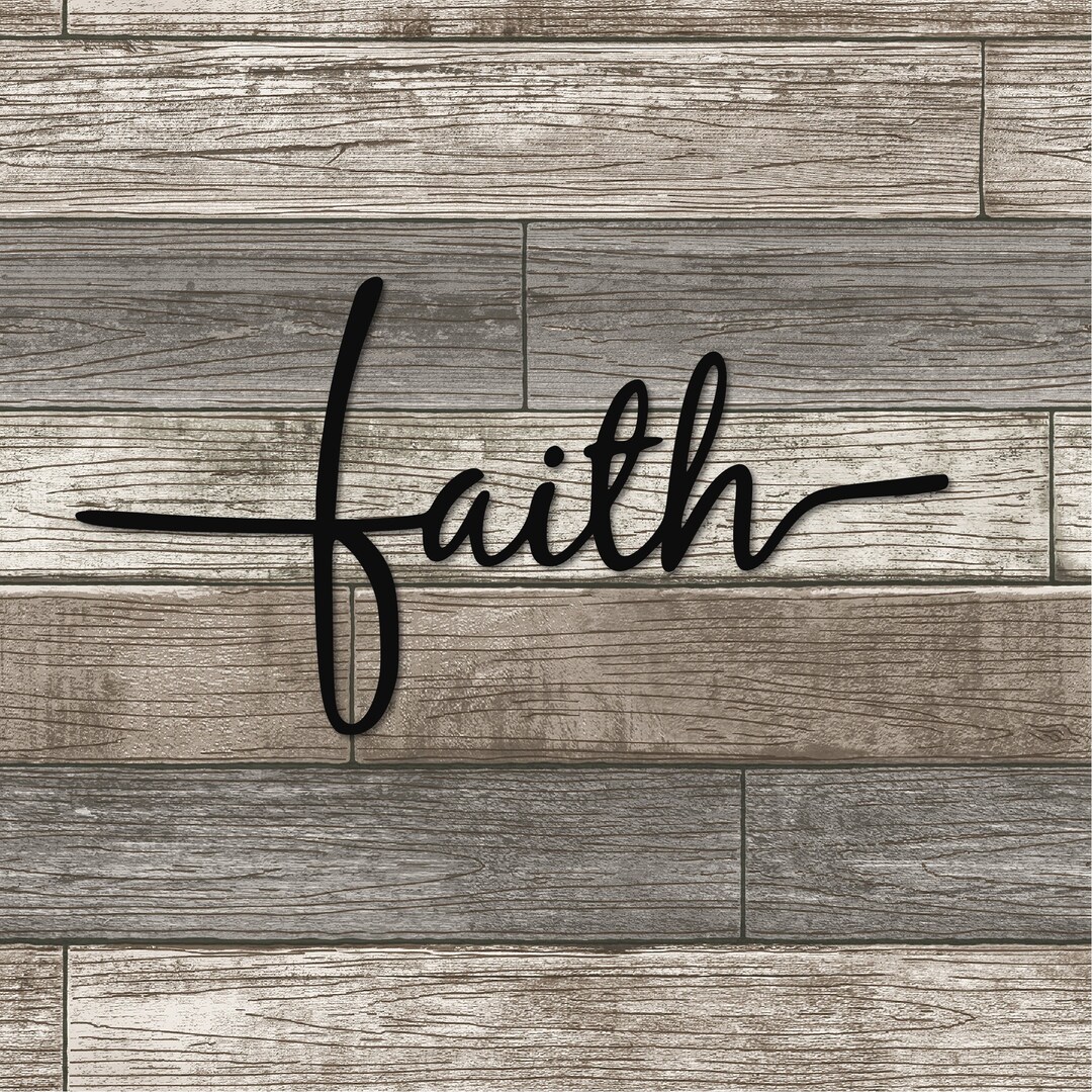 Faith Cross Script Metal Sign Metal Wall Art Decor Customized Indoor ...
