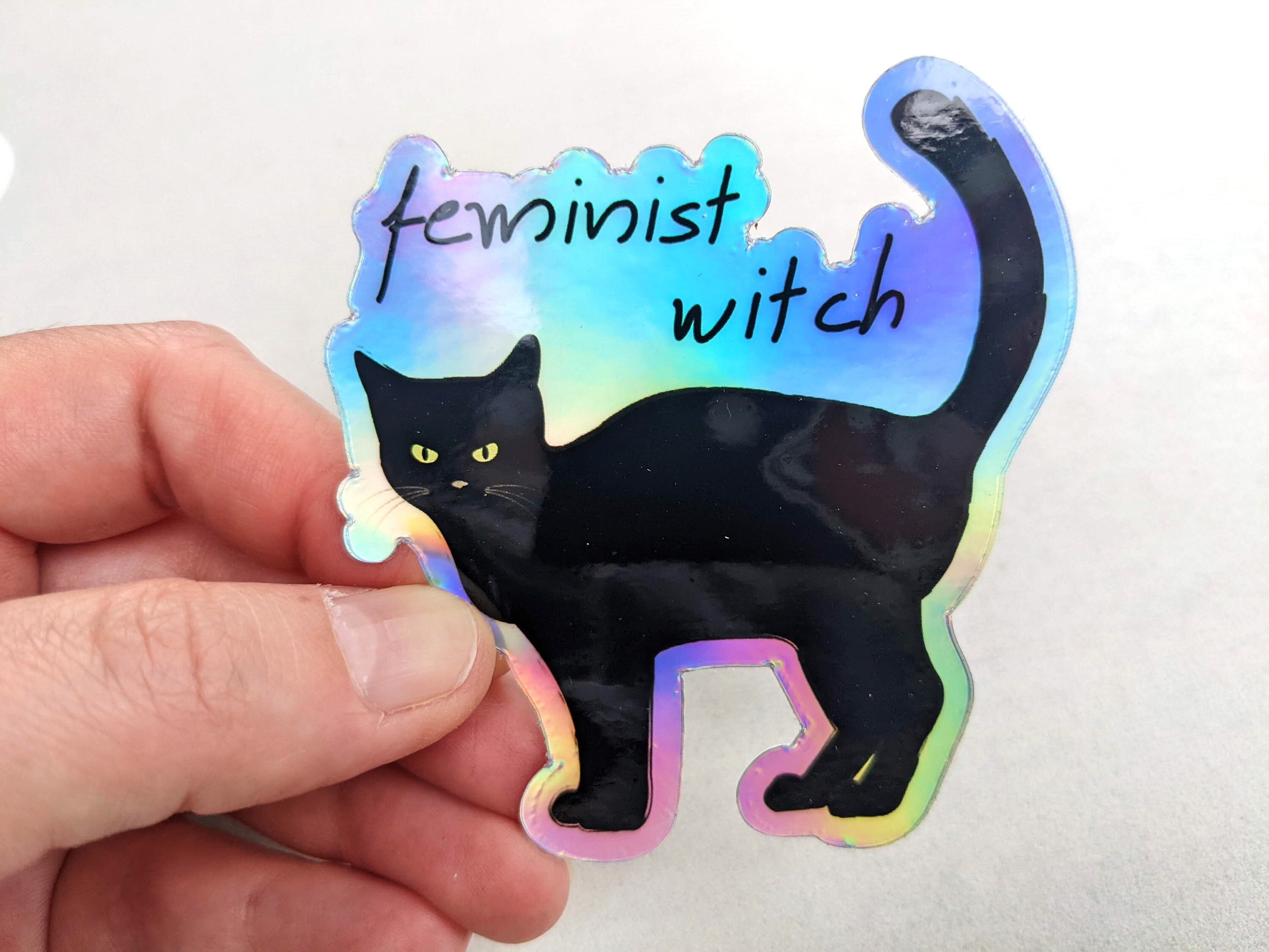 Holographic Feminist Sticker Vinyl Feminist Sticker Feminist Witch