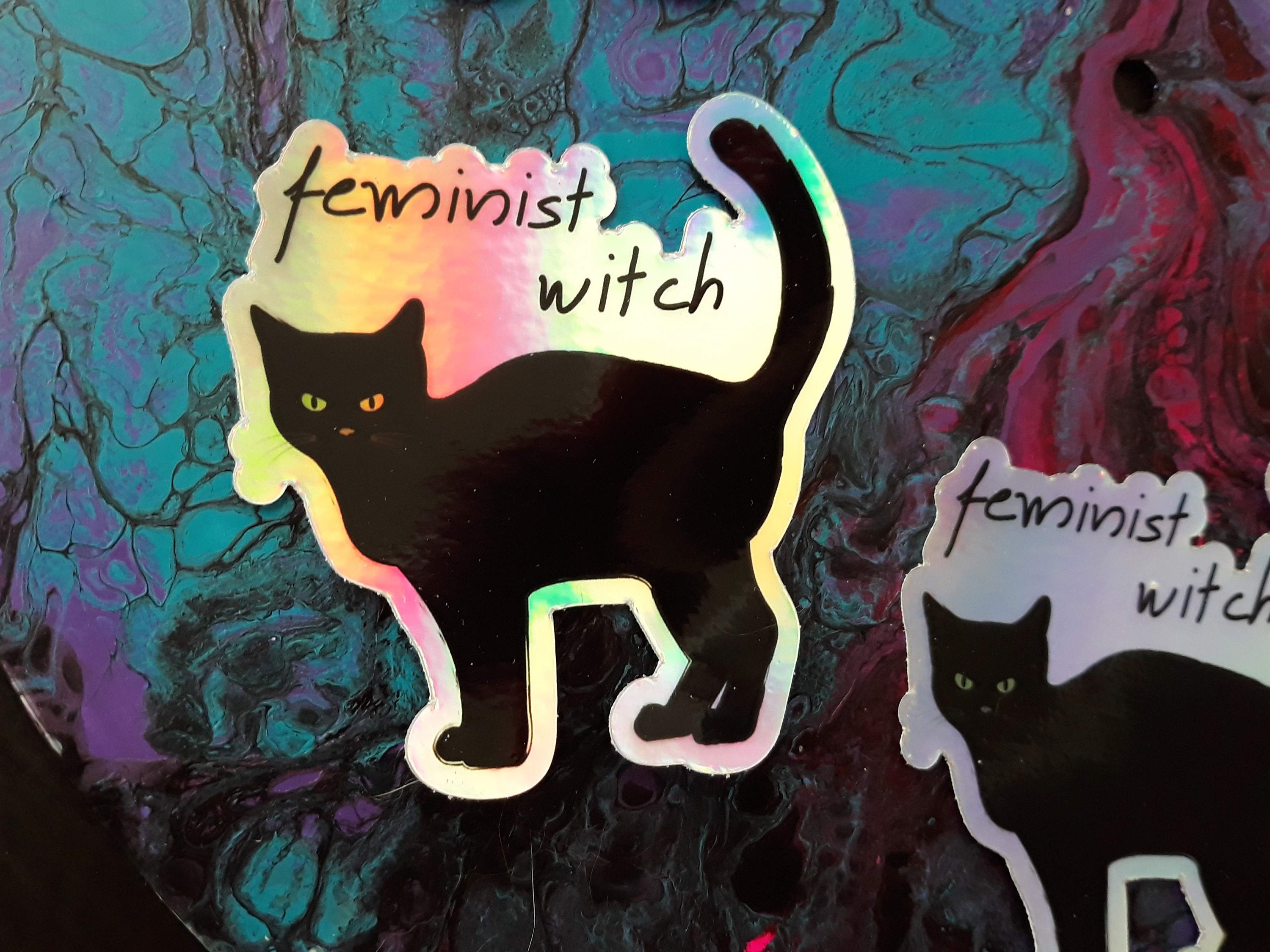 Holographic Feminist Sticker Vinyl Feminist Sticker Feminist Witch