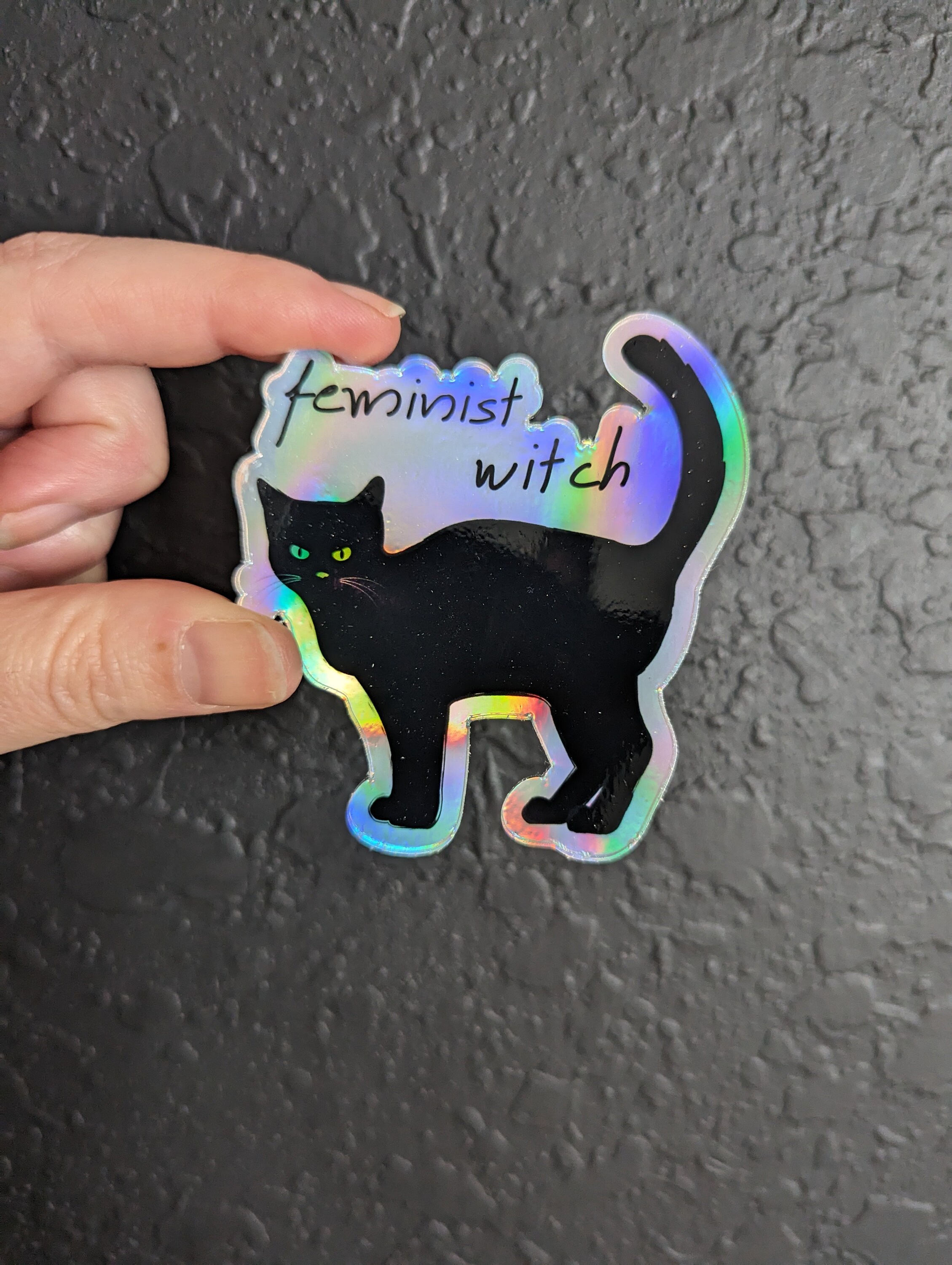 Holographic Feminist Sticker Vinyl Feminist Sticker Feminist Witch
