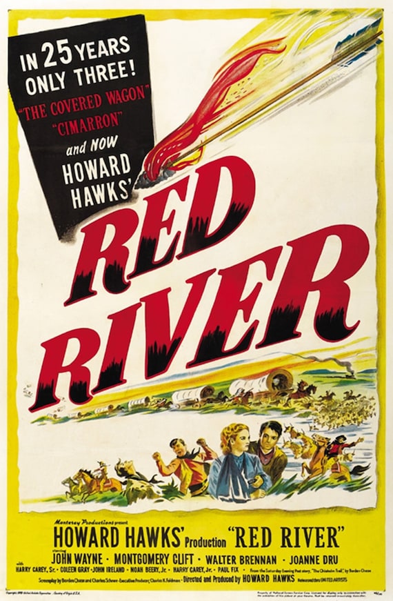 Red River 1948 John Wayne Howard Hawks Movie Poster Reprint | Etsy