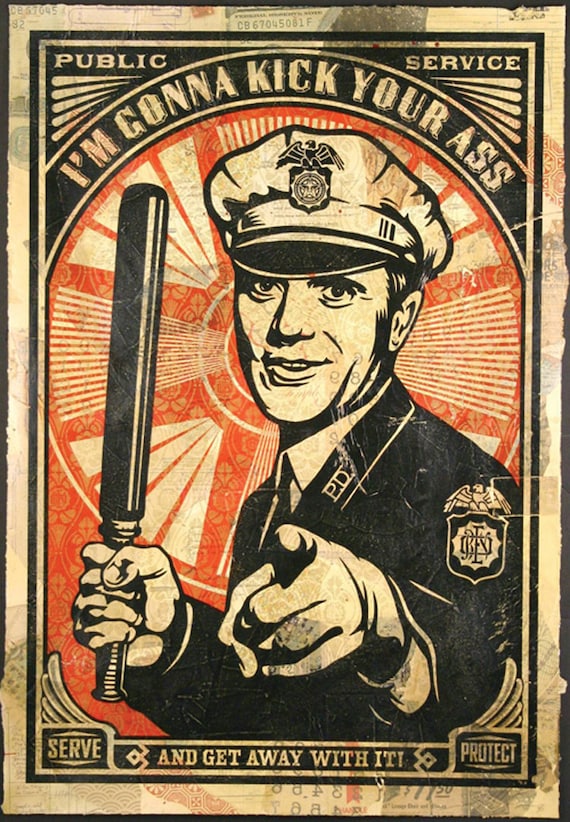 To protect and serve Police poster Funny print 19x12.5 inches | Etsy