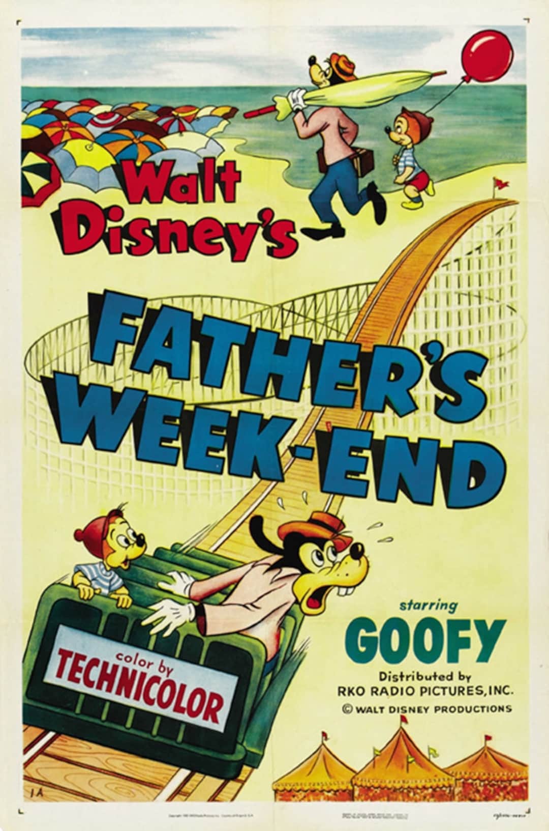 Father's Week-end (1953) Goofy Disney Cartoon Movie Poster Reprint ...