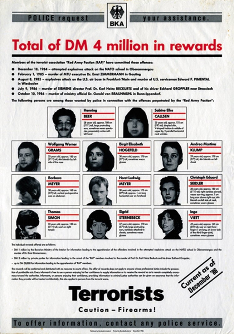 Red Army Faction Wanted Poster