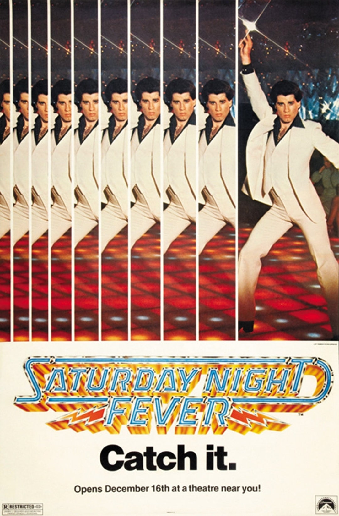 Saturday Night Fever (1977) John Travolta Movie Poster Reprint 18x12 ...