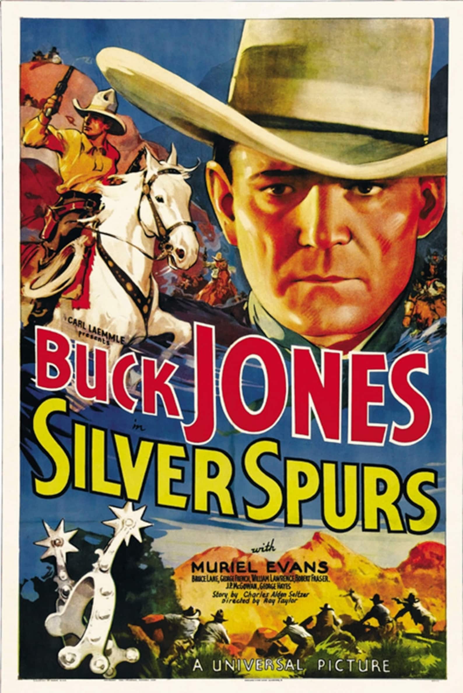 Silver Spurs 1936 Buck Jones Cult Western Movie Poster Reprint 24x36 ...