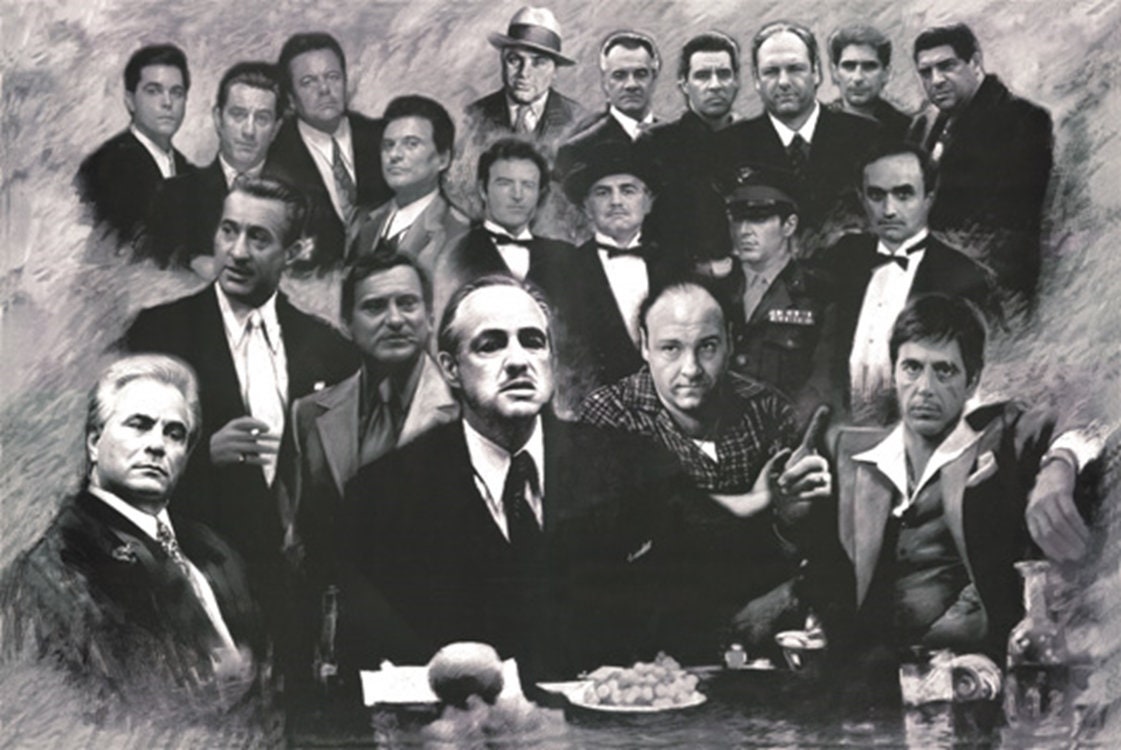 Scarface Soprano Godfather Good Fellas Gotti Mafia Collage Poster 24x36 ...