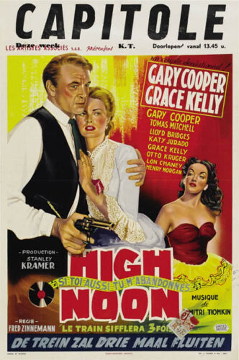 High Noon 1952 Gary Cooper Grace Kelly Cult Movie Poster Reprint 18x12 ...