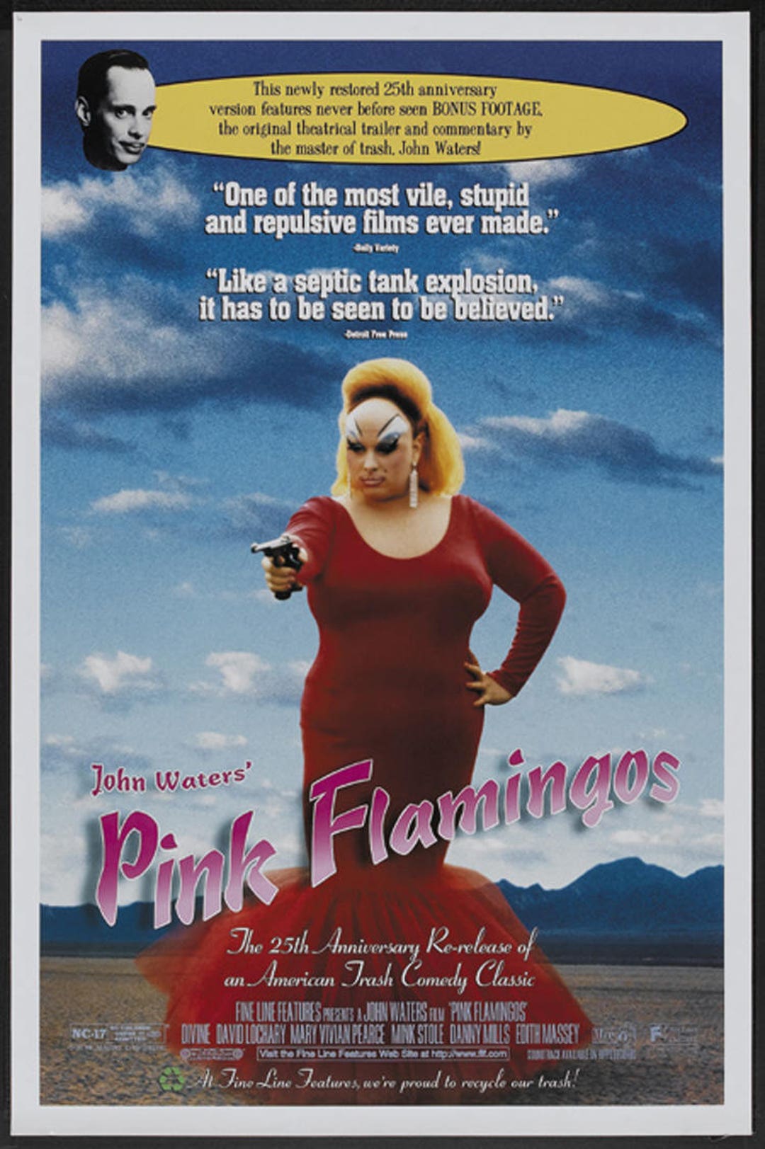 Pink Flamingos John Waters Horror Movie Poster Reprint 18x12 Inches ...