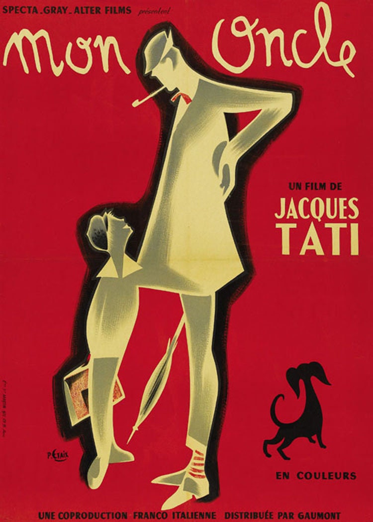 Mon Oncle by Jacques Tati 1958 Cult French Comedy Movie Poster Reprint ...