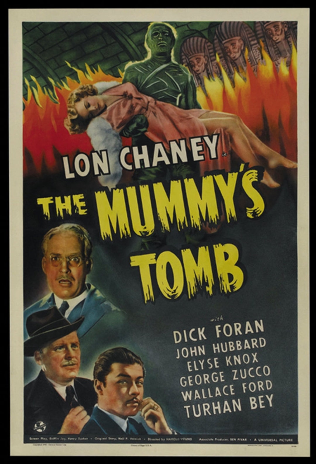 The Mummy's Tomb Lon Chaney Jr (1942) Cult Horror Movie Poster Reprint ...