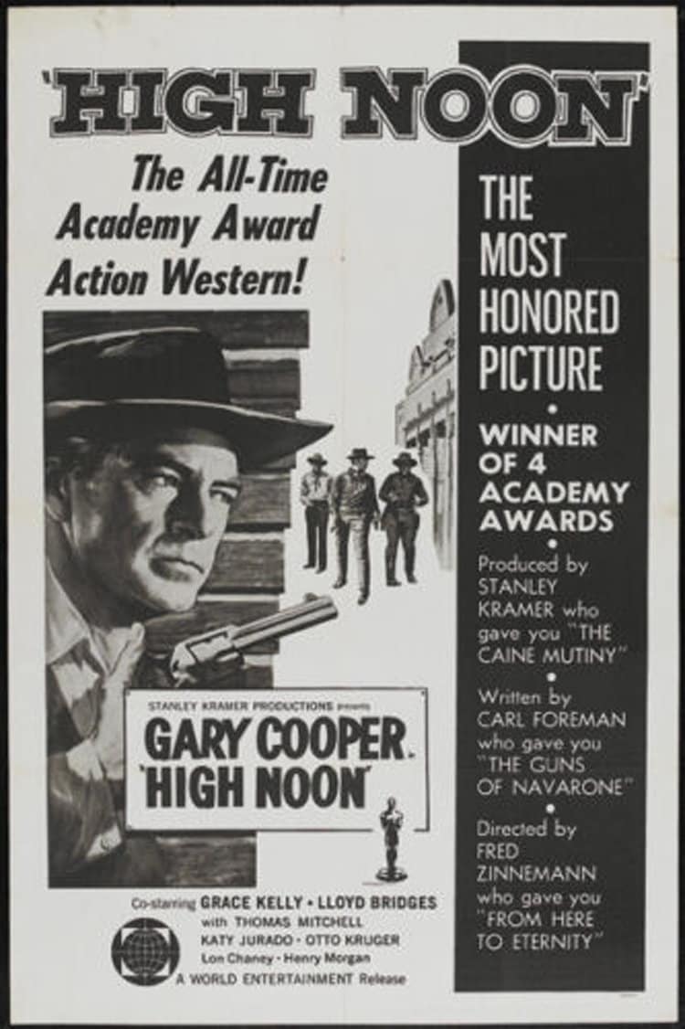 High Noon 1952 Gary Cooper Grace Kelly Cult Movie Poster Reprint 18x12 ...