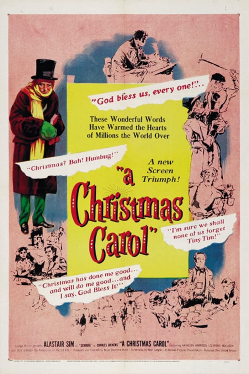 A Christmas Carol Alastair Sim 1951 Poster Reprint 18x12 Inches Approx ...