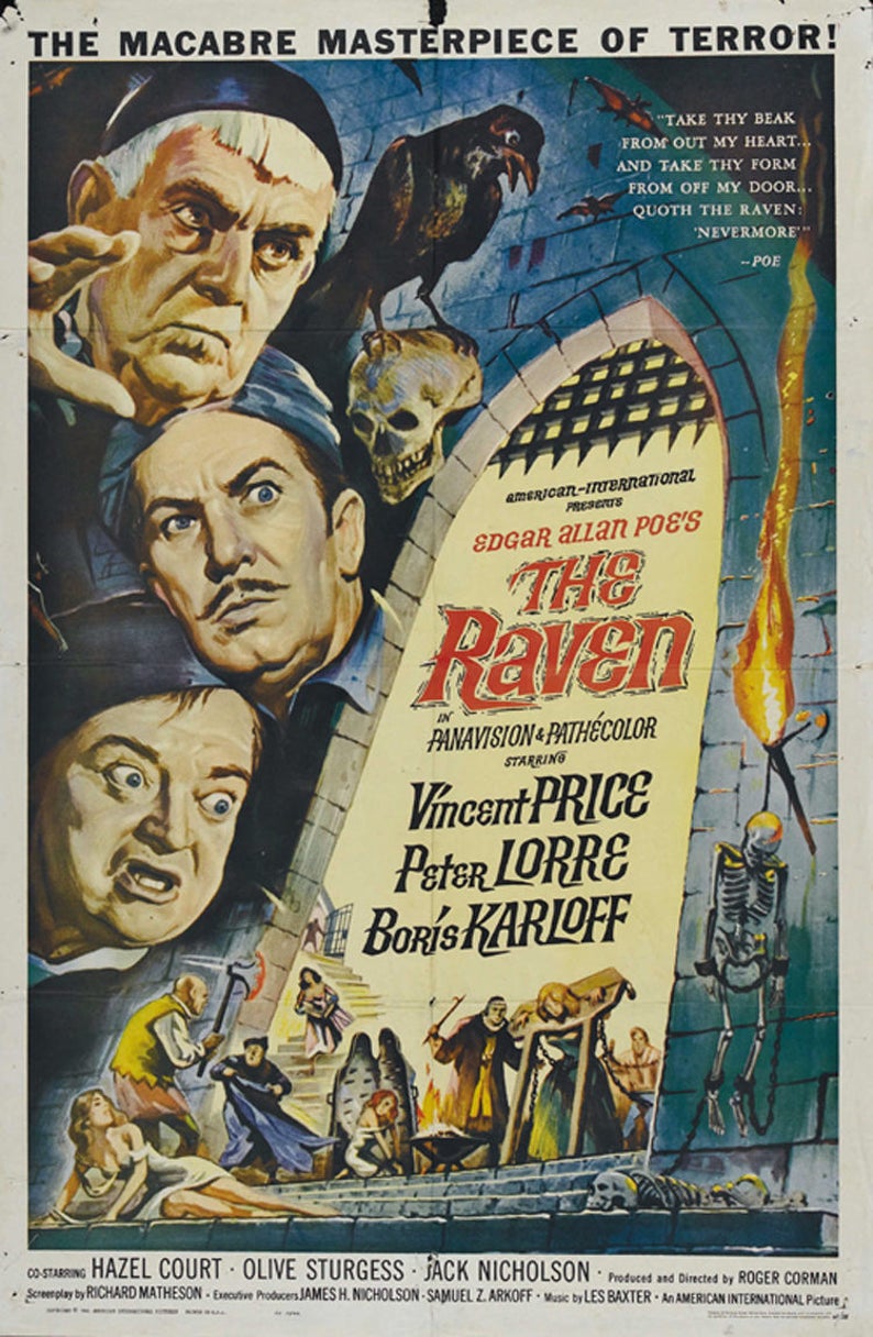 The Raven (1963) Boris Karloff Vincent Price Jack Nicholson Movie ...