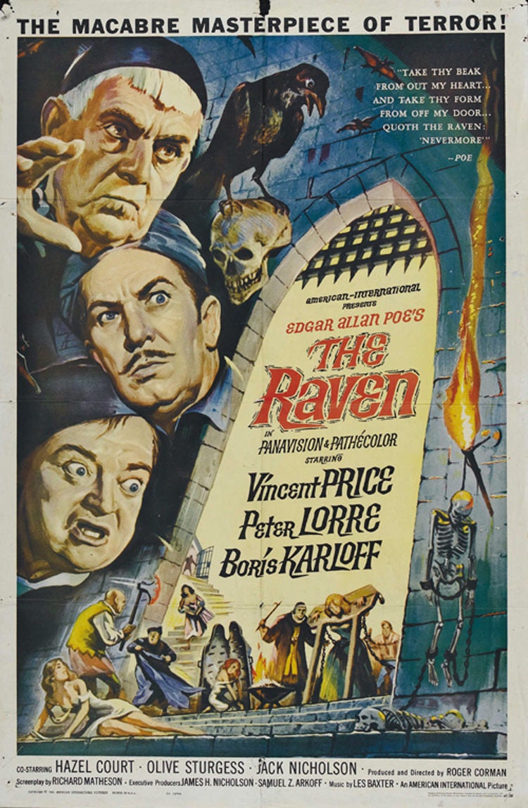 The Raven (1963) Boris Karloff Vincent Price Jack Nicholson Movie ...