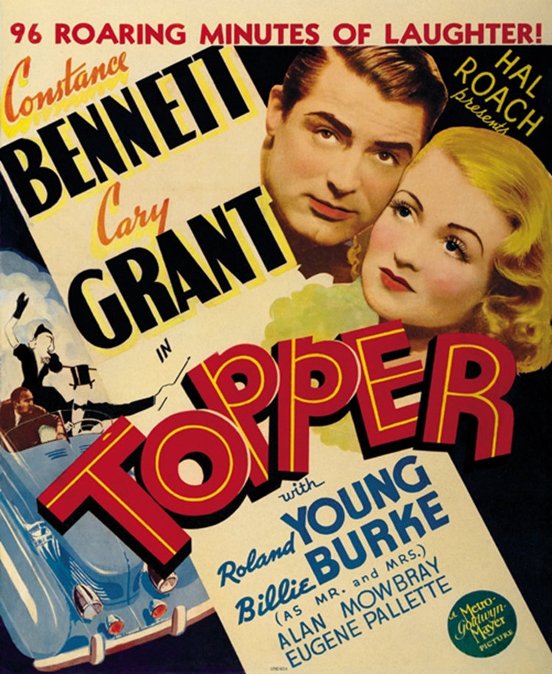 Topper (1937) Constance Bennett Cary Grant Movie Poster Reprint 24x30 ...