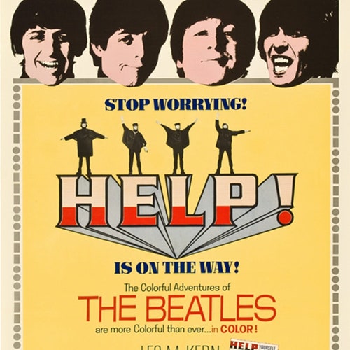 Help 1965 the Beatles Cult Movie Poster Reprint 19x12.5 Inches - Etsy