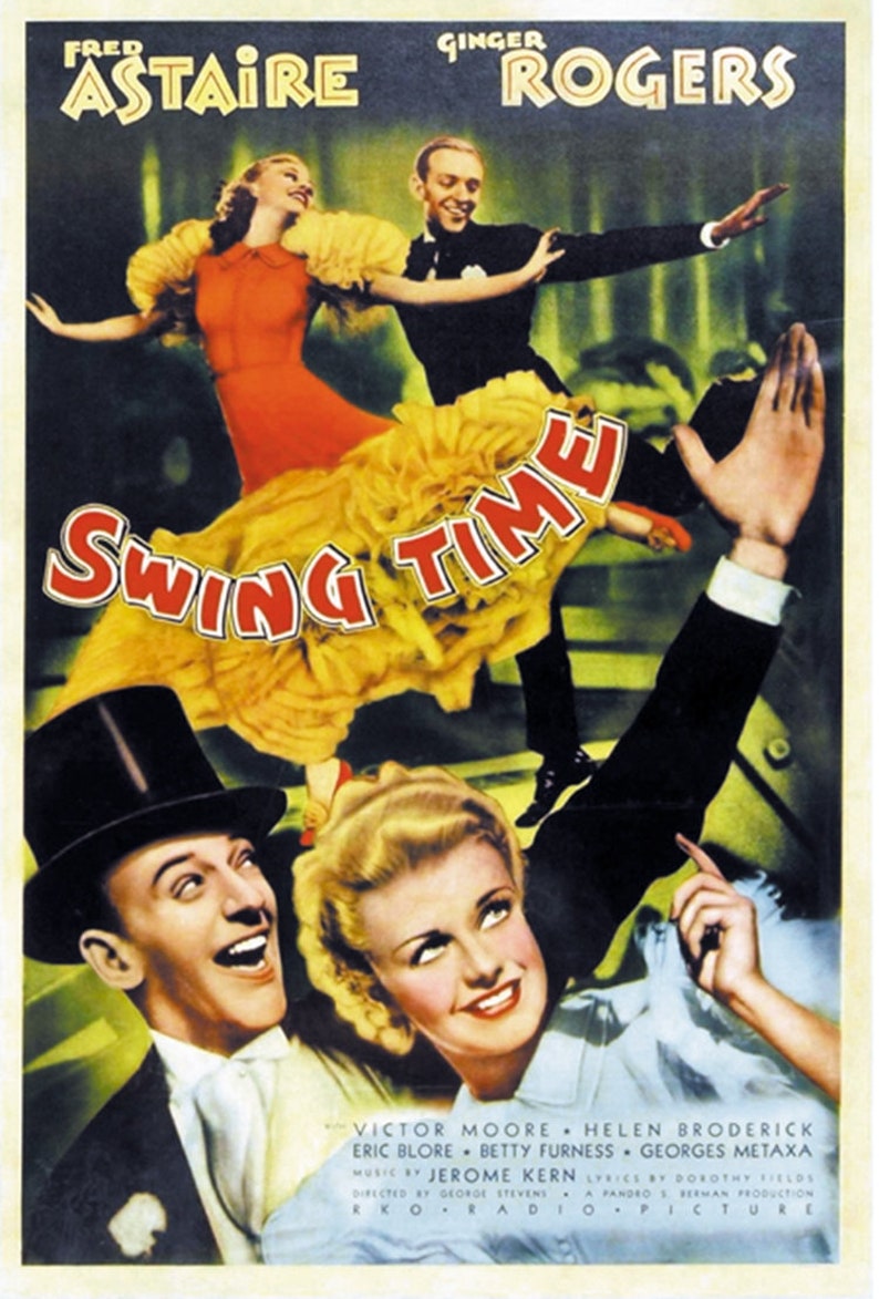 Swing Time 1936 Ginger Rogers Fred Astaire Movie Poster Reprint 18x12 ...