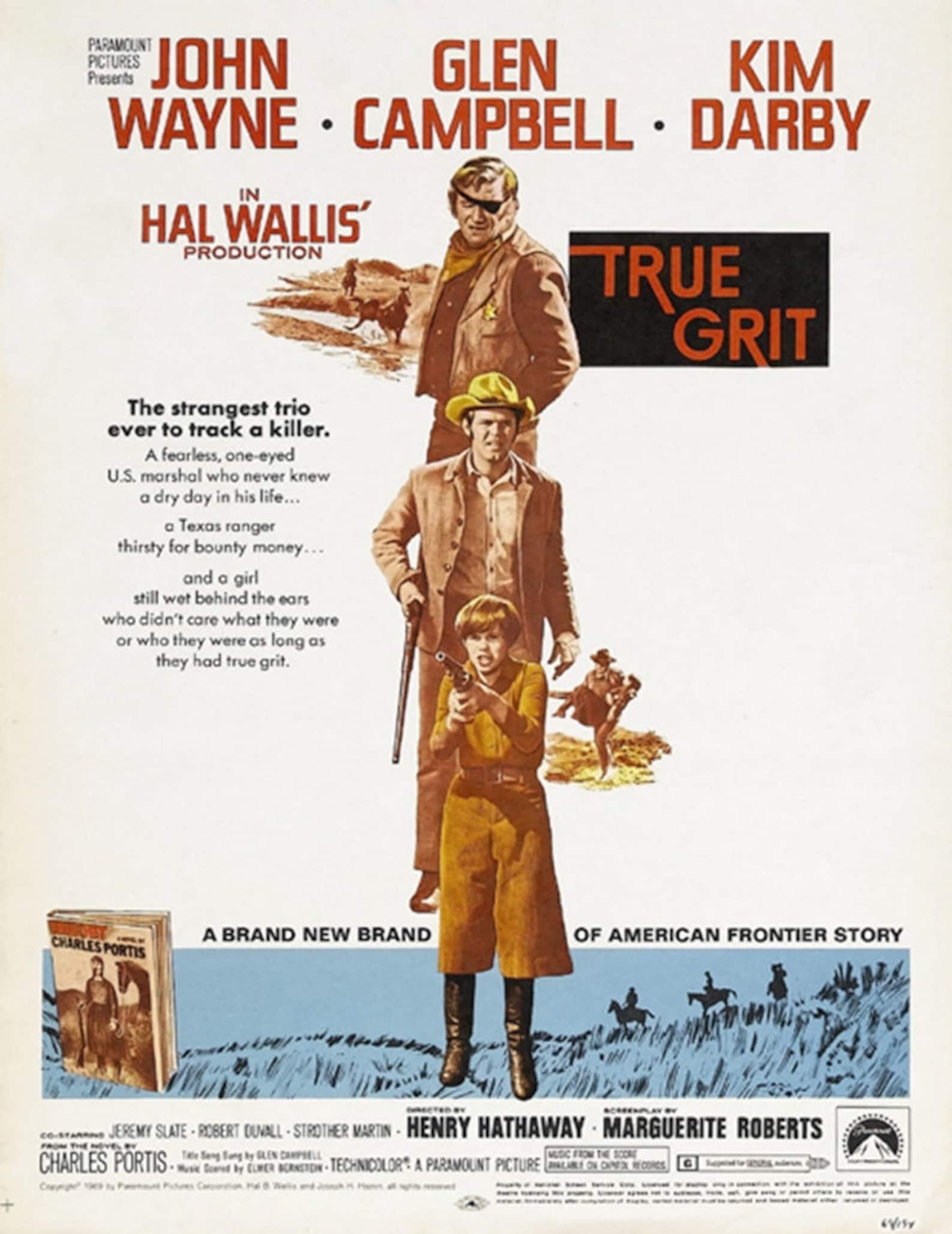 True Grit (1969) John Wayne Cult Western Movie Poster Reprint 18x12 ...