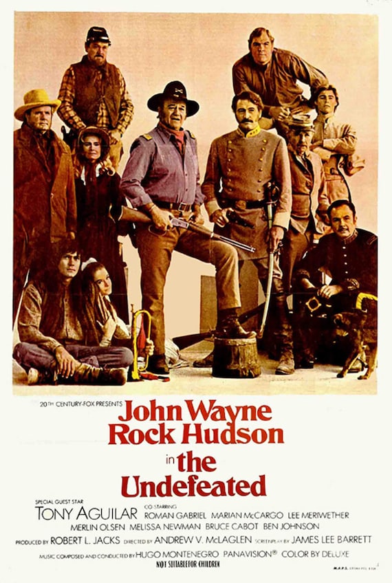 The Undefeated John Wayne Cult Western Movie Poster Reprint | Etsy